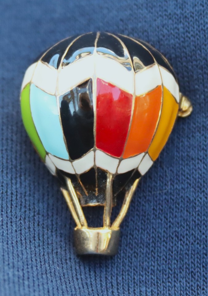 Signed P.S. Co. 2000 3-D Enamel Hot Air Balloon Pin Brooch | eBay