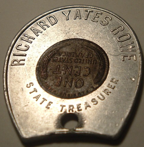 Encased Coin Token Illinois Secretary of State Richard Yates Rowe 1946 ...