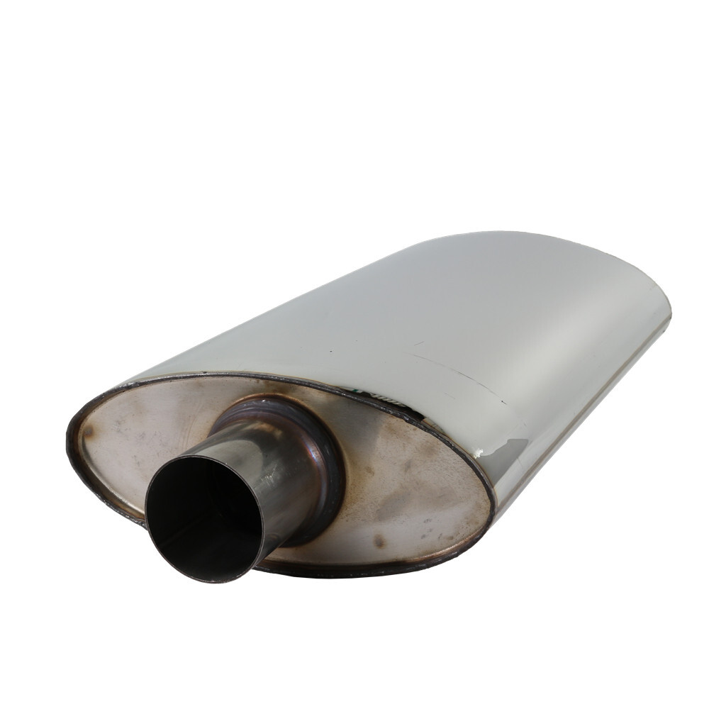 Universal 2.5" 63mm Stainless Oval Exhaust Back Box Silencer Muffler ...