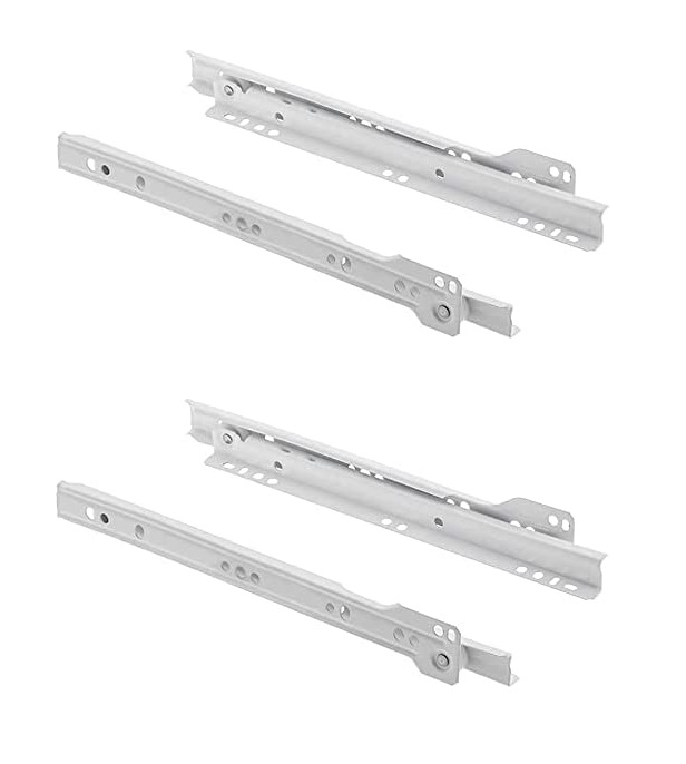 Metal Drawer Runners Roller Bottom Mount Fix White 450mm with Screws ...