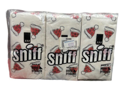 NOS Sniff Pocket Designer Tissues Christmas Santa Hats Tissue 6-Pack ...
