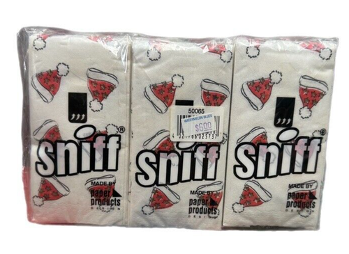 NOS Sniff Pocket Designer Tissues Christmas Santa Hats Tissue 6-Pack ...