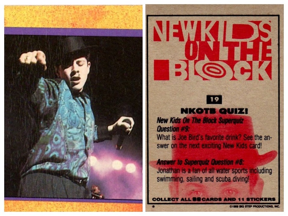New Kids on the Block Vintage 1989 Topps Cards Big Step Productions Lot ...