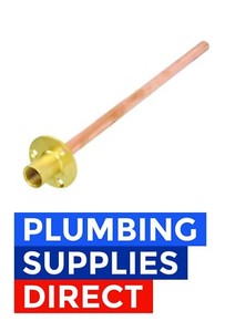 * Straight Copper pipe - Wall Plate for outside Garden Bib Tap - 1/2 ...