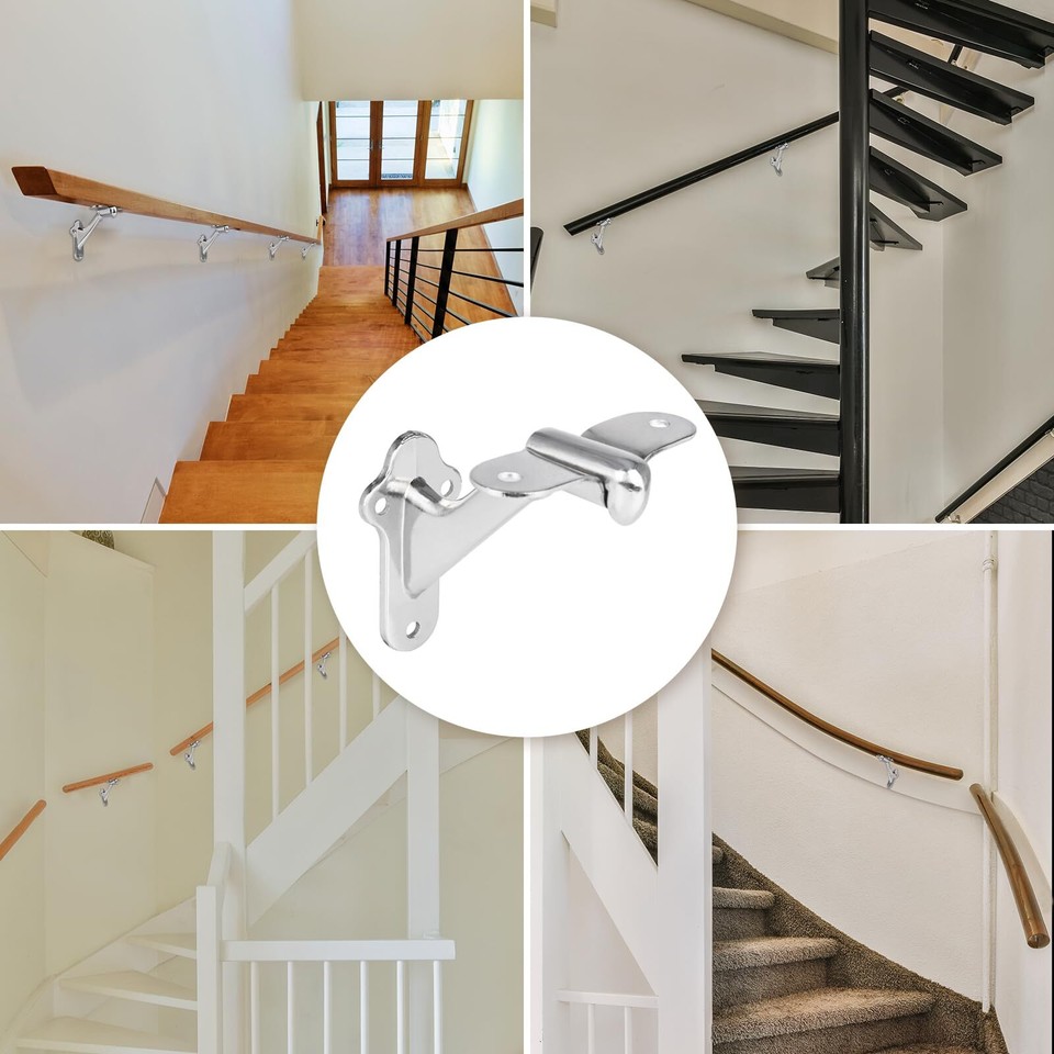 RealPlus 12 Handrail Bracket, 3" Staircase Hand Rail Brackets for Stair ...