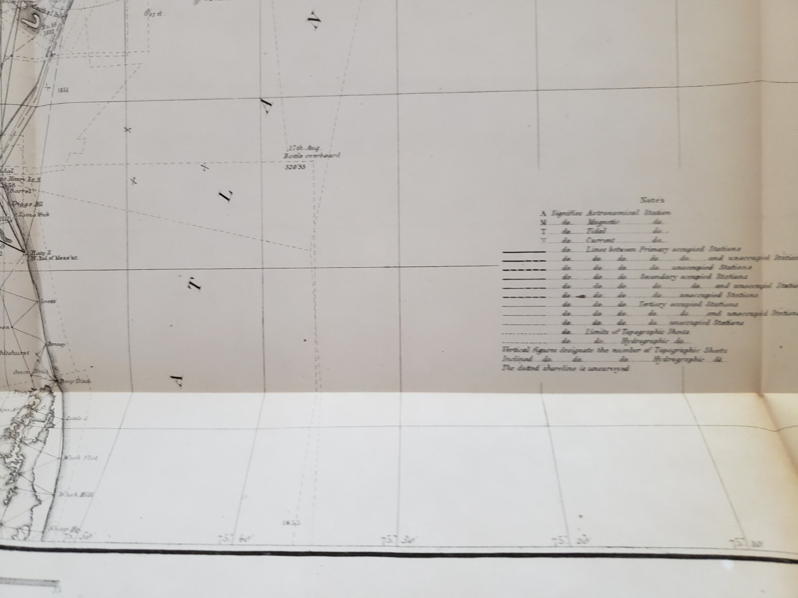 1843/1877 Coast & Geodetic Survey Map #6 Triangulation Rehoboth Bay to ...