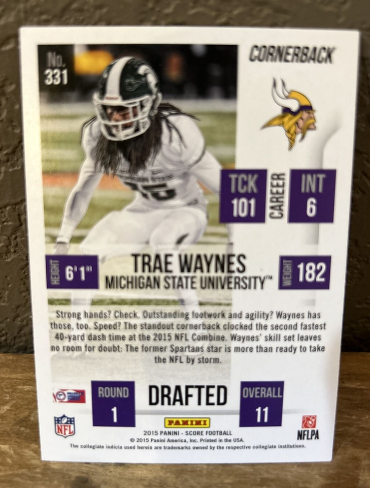 2015 Score Rookie Card #331 Trae Waynes RC NFL Football | eBay