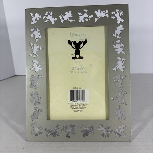 Vintage 2002 Disney Mickey Mouse Cutout Silver Metal 4x6 Photo Picture ...