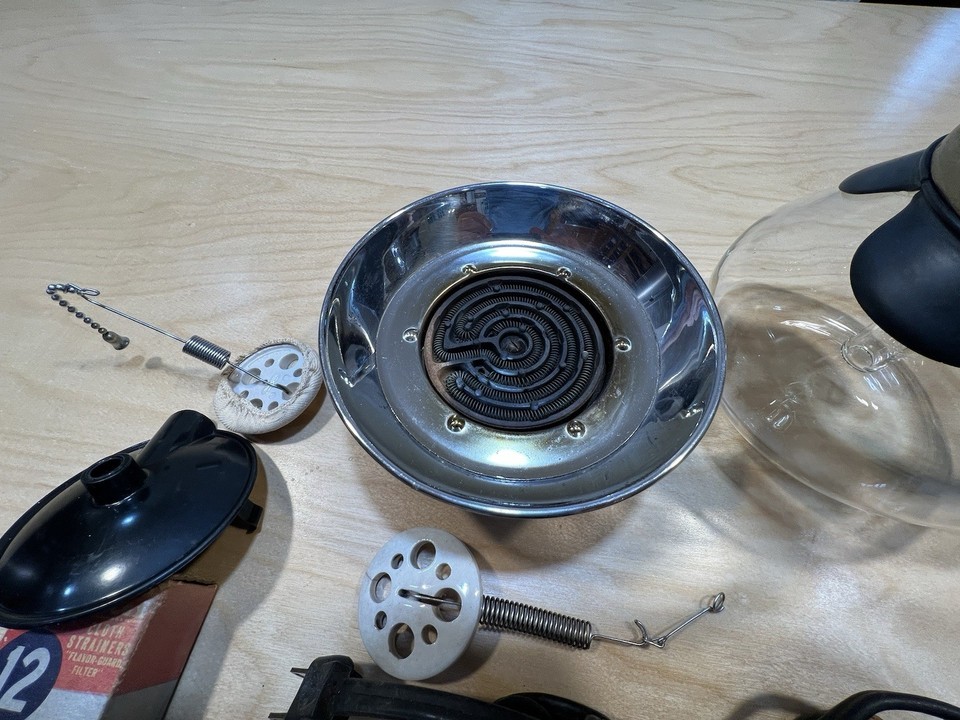 Vintage Silex Vacuum Pyrex Glass Coffee Maker Pot Double Bubble 8 Cup ...