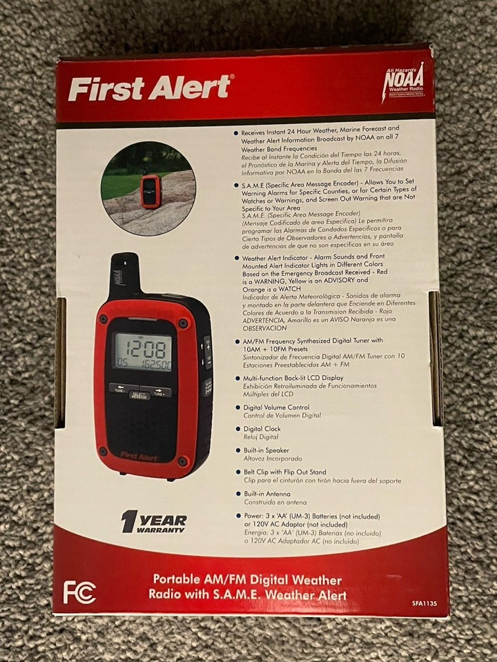 First Alert Portable AM/FM Digital Radio With S.A.M.E. Weather Alert ...