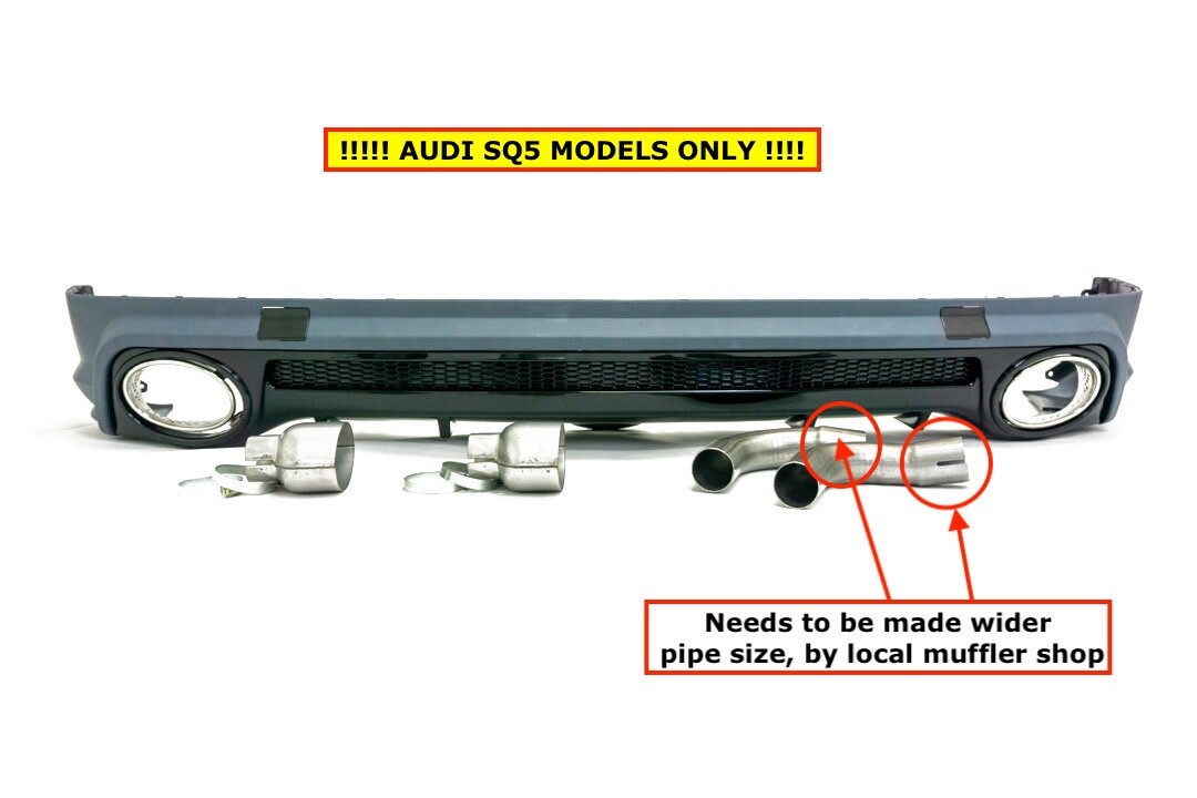 BKM RS Style RSQ5 Rear bumper Diffuser Set Fit Audi SQ5 S-Line 2018+ B9 ...