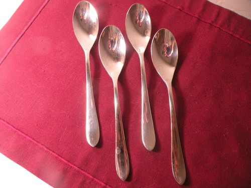 Set Of 4 Teaspoons Mikasa Emile 18/10 Stainless Steel Flatware 6 1/4" B ...