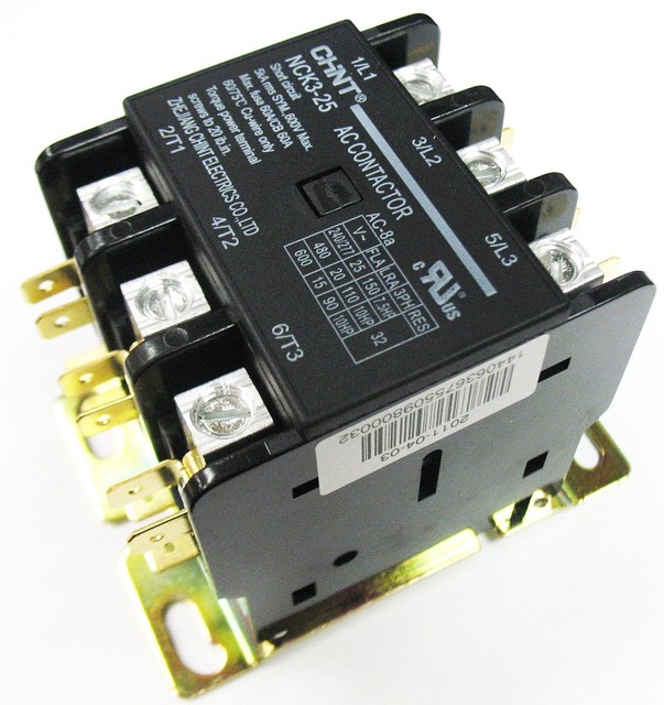 Definite Purpose Contactor HVAC 25 Amp 25A 3 Pole 24V 24 Volt Coil UL ...