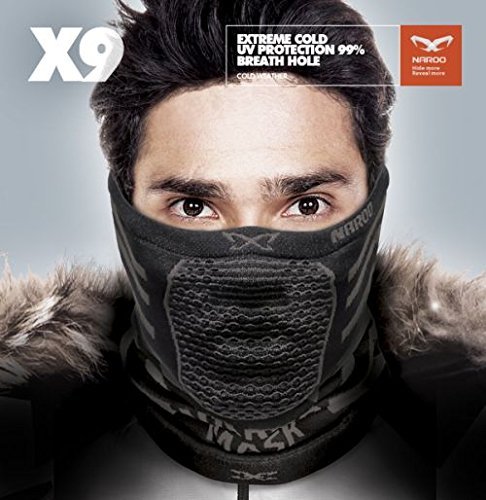 BANDANA COLLARE SOTTOCASCO MOTO BICI ORIGINALE NAROO MASK X9 NERO ...