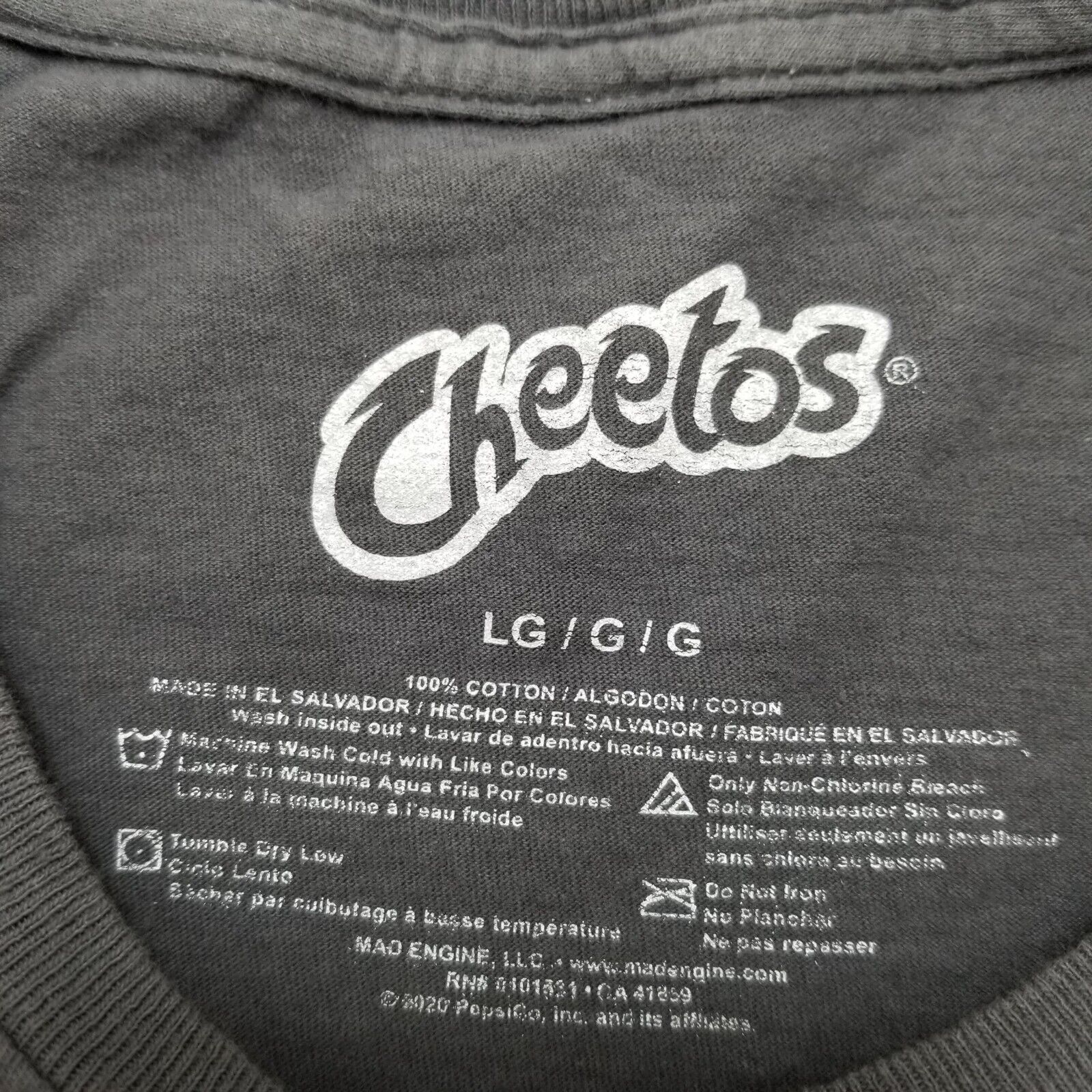 Cheetos Shirt Mens Large Gray Short Sleeve Crew Neck Chester Cheetah ...
