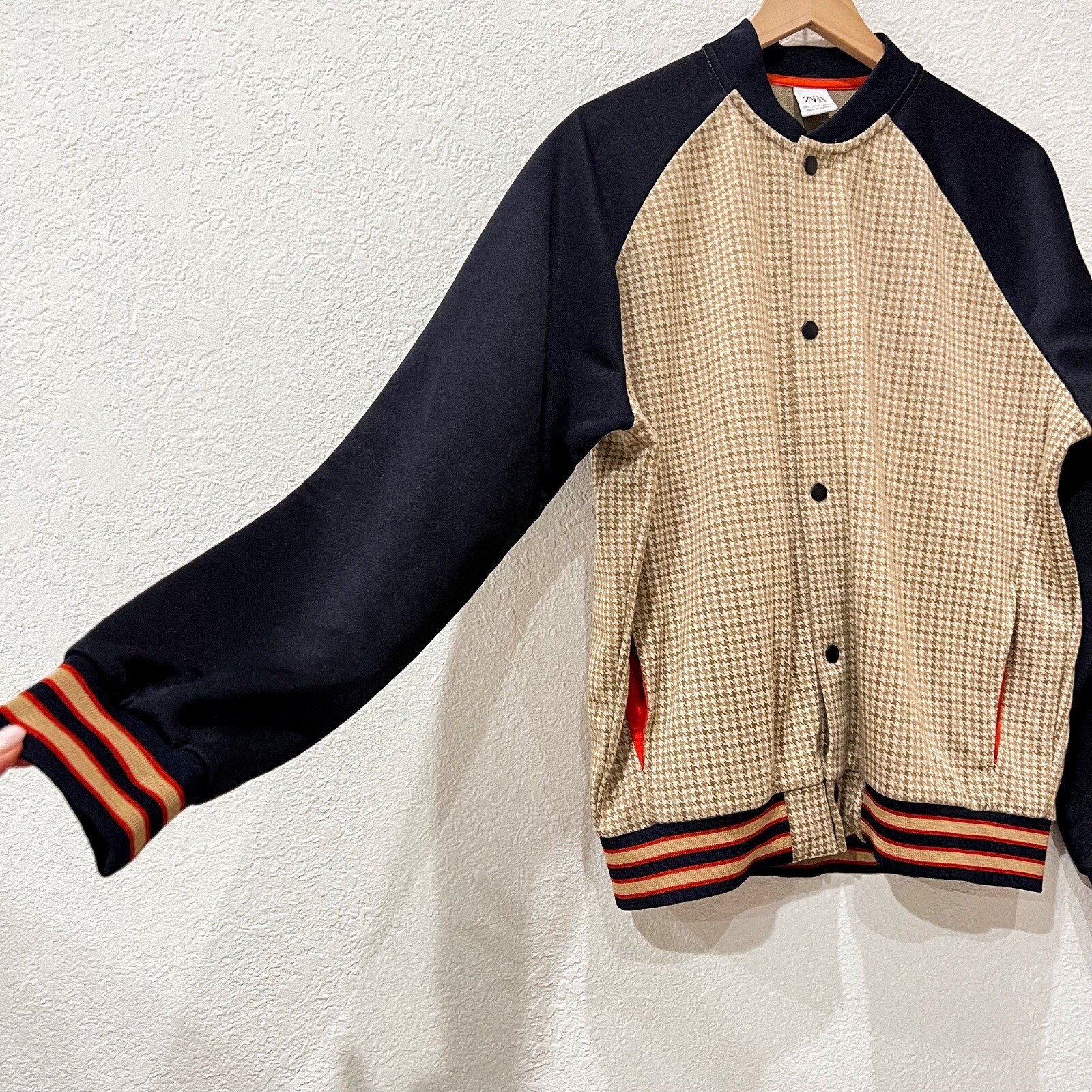 Zara Combination Plaid Varsity Jacket Men’s Size Medi… - Gem