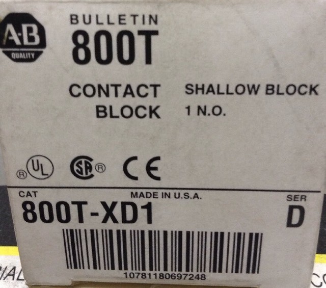 Allen Bradley Contact Shallow Block 800t-xd1 Series D 800txd1 for sale ...