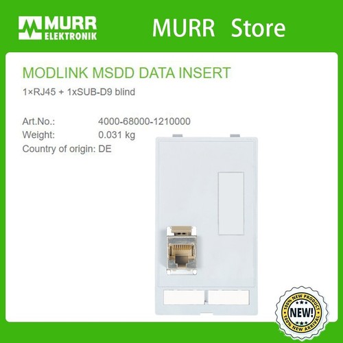4000-68000-1210000 MURR MODLINK MSDD DATA INSERT 1×RJ45 + 1xSUB-D9 blind 100%NEW | eBay