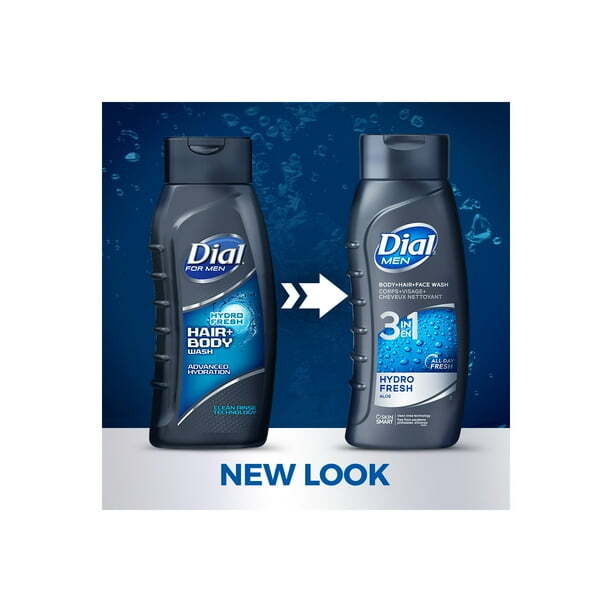 Dial Men 3in1 Body, Hair and Face Wash, Hydro Fresh, 16 fl oz | eBay
