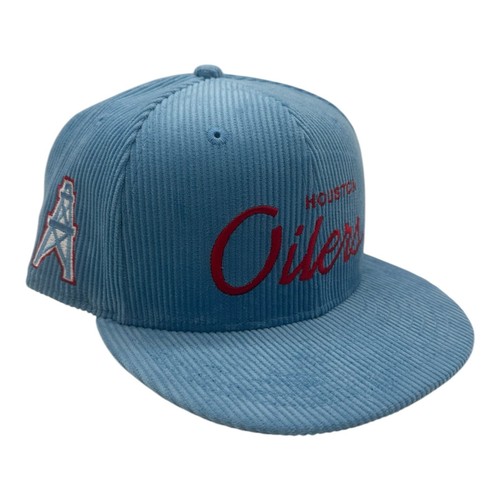 New Era 9Fifty Houston Oilers Hat Cap Blue Snapback Corduroy NFL Retro ...