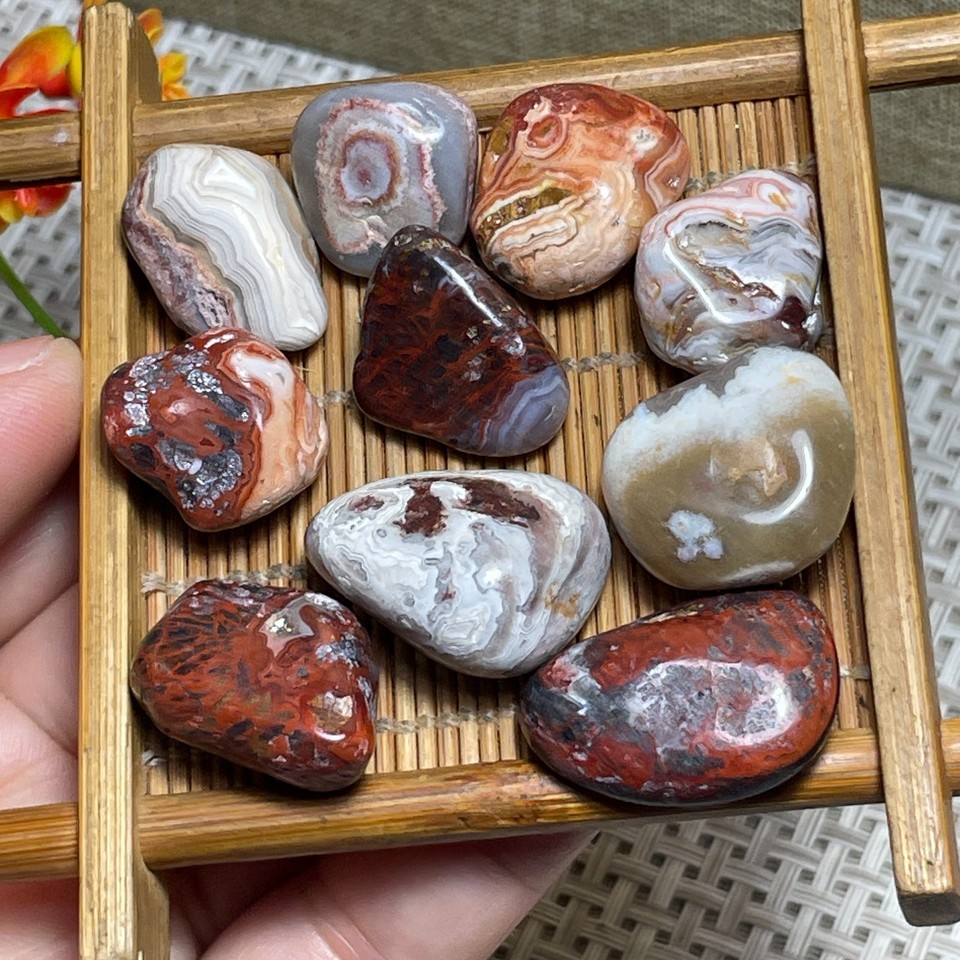 10pcs Raw Crazy Lace Mexican stone Polished gem stone decoration ...