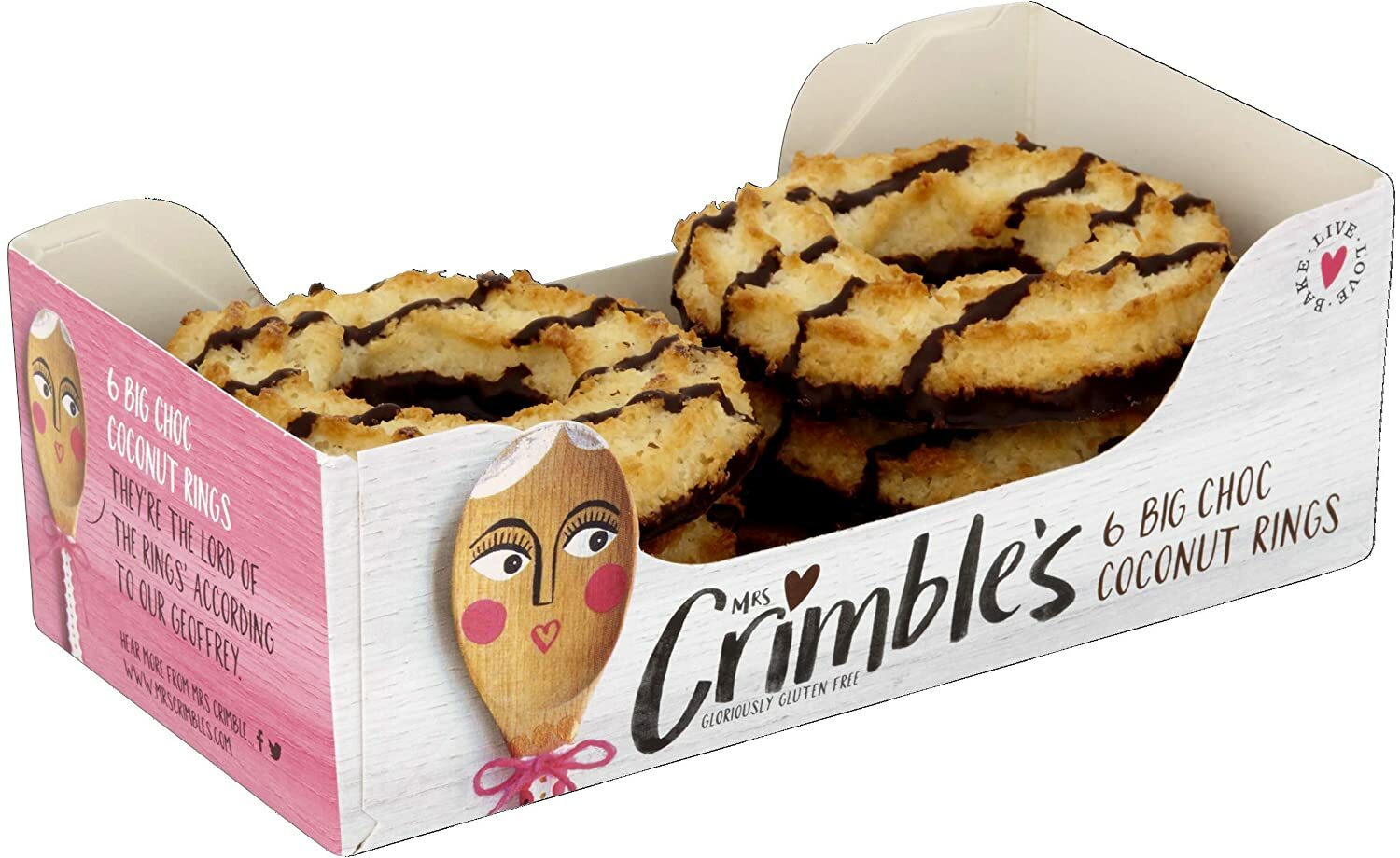 Mrs Crimbles 6 Large Chocolate Coconut Rings, 200 g (6 Packs of 6, 36 ...