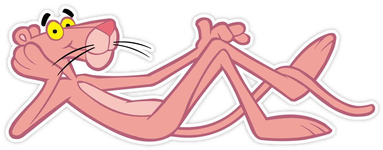 Pink Panther chilling sticker decal 6" x 2" | eBay