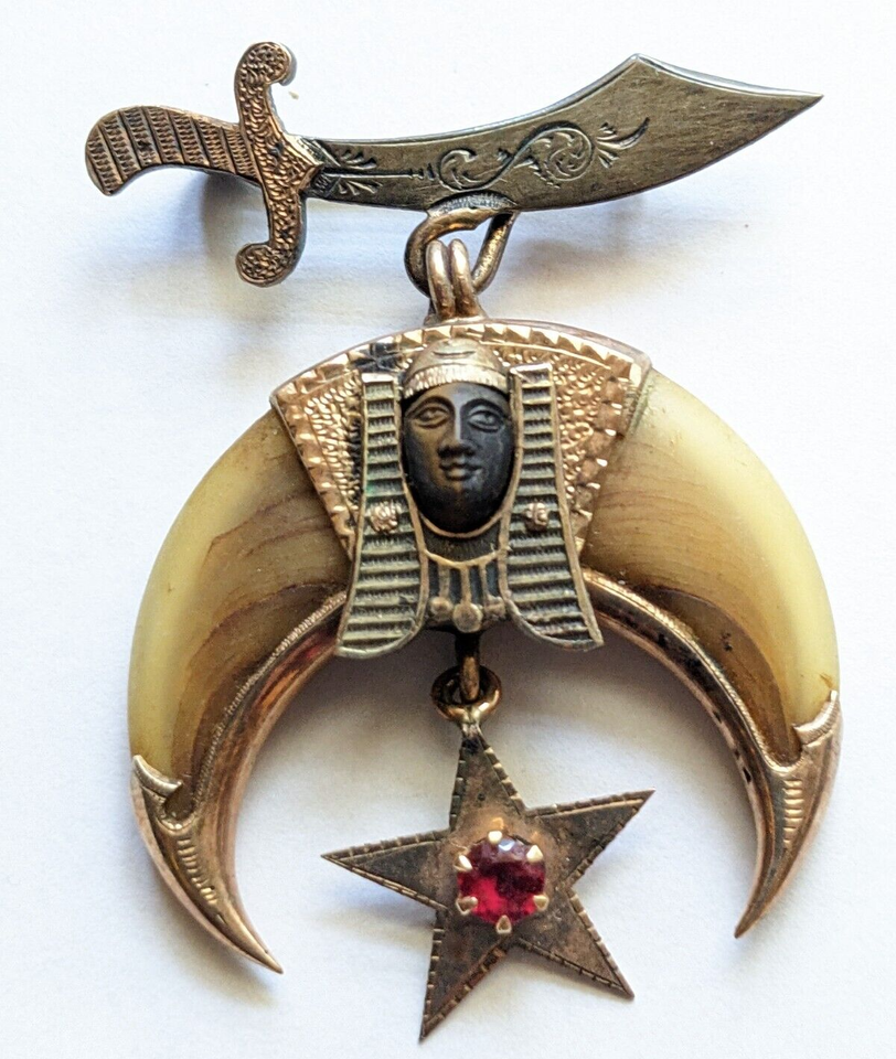 Rare Antique Masonic Shriner Post Potentate Medal Claw 14k Gold Pin ...