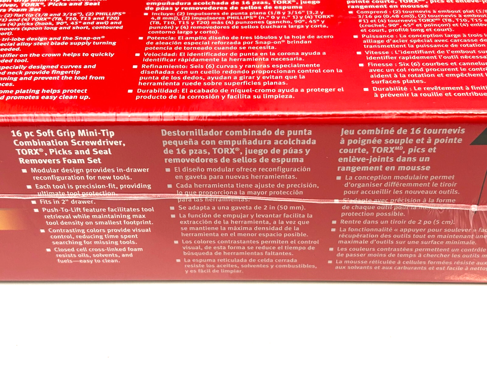 Snap on Tools NEW SGMINI16FHV 16pc Mini Hi-Viz Combination Screwdriver ...