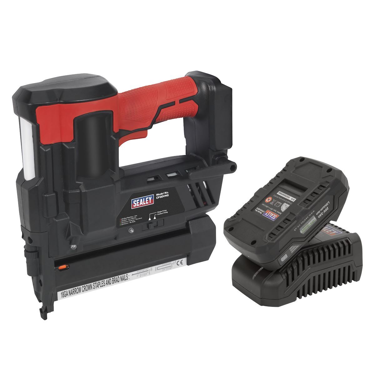Sealey Cordless Nail/Staple Gun 18G 20V 2Ah Lithium-ion CP20VNGKIT1 ...