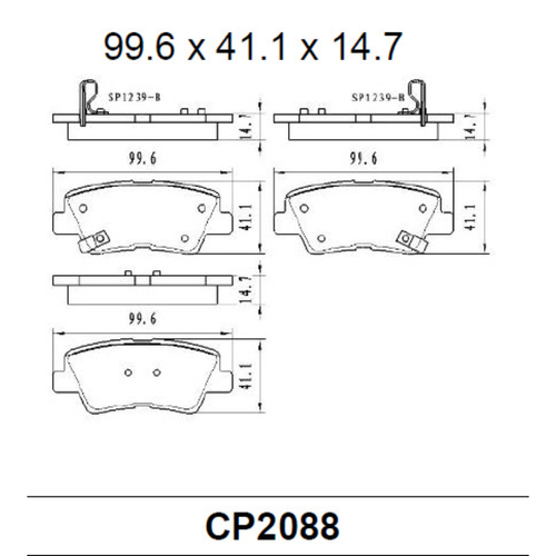 Premier Rear Ceramic Brake Pads DB2088 CP2088 ** CHECK THE BACK OF THE ...