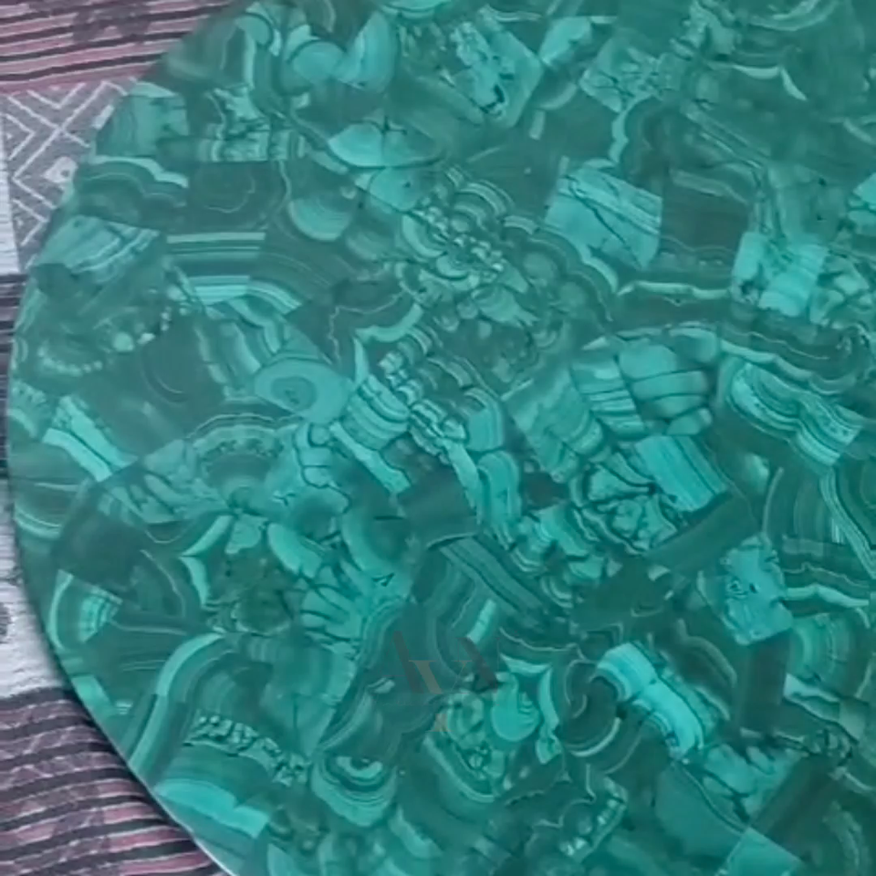 Natural Green Malachite Round Table Top, Coffee Table, Side counter ...