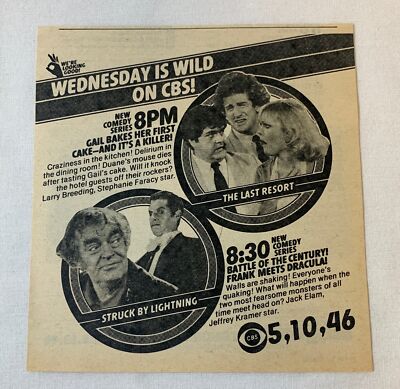 1979 CBS tv ad~ LAST RESORT bakes first cake, STRUCK BY LIGHTNING ...