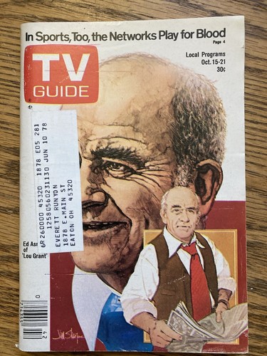 Cincinnati Dayton TV Guide Magazine October 15 1977 Ed Asner of Lou ...