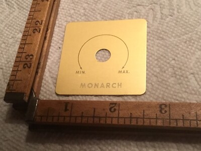 vintage MONARCH RADIO part: SQUARE BRASS FACEPLATE Min.-max. 2 1/8 Inch ...