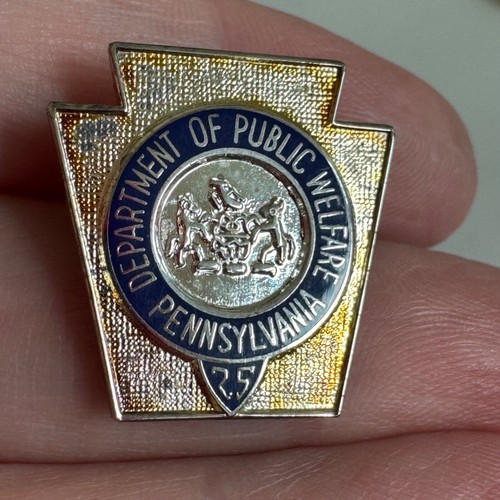 Vintage Department of Public Welfare Pennsylvania 25 Years Keystone Pin ...