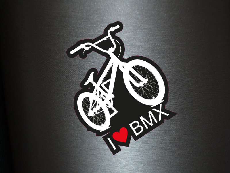 1 x Aufkleber I Love BMX Fahrrad Rad WM Style Tuning Sticker Fun Gag ...
