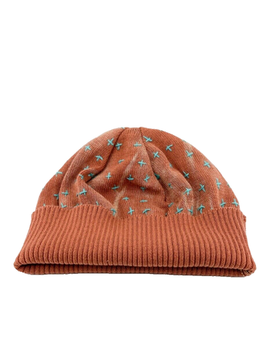 Volcom Mens Start Beanie Orange Aqua Cotton Knit Hat Snowboard Skater ...