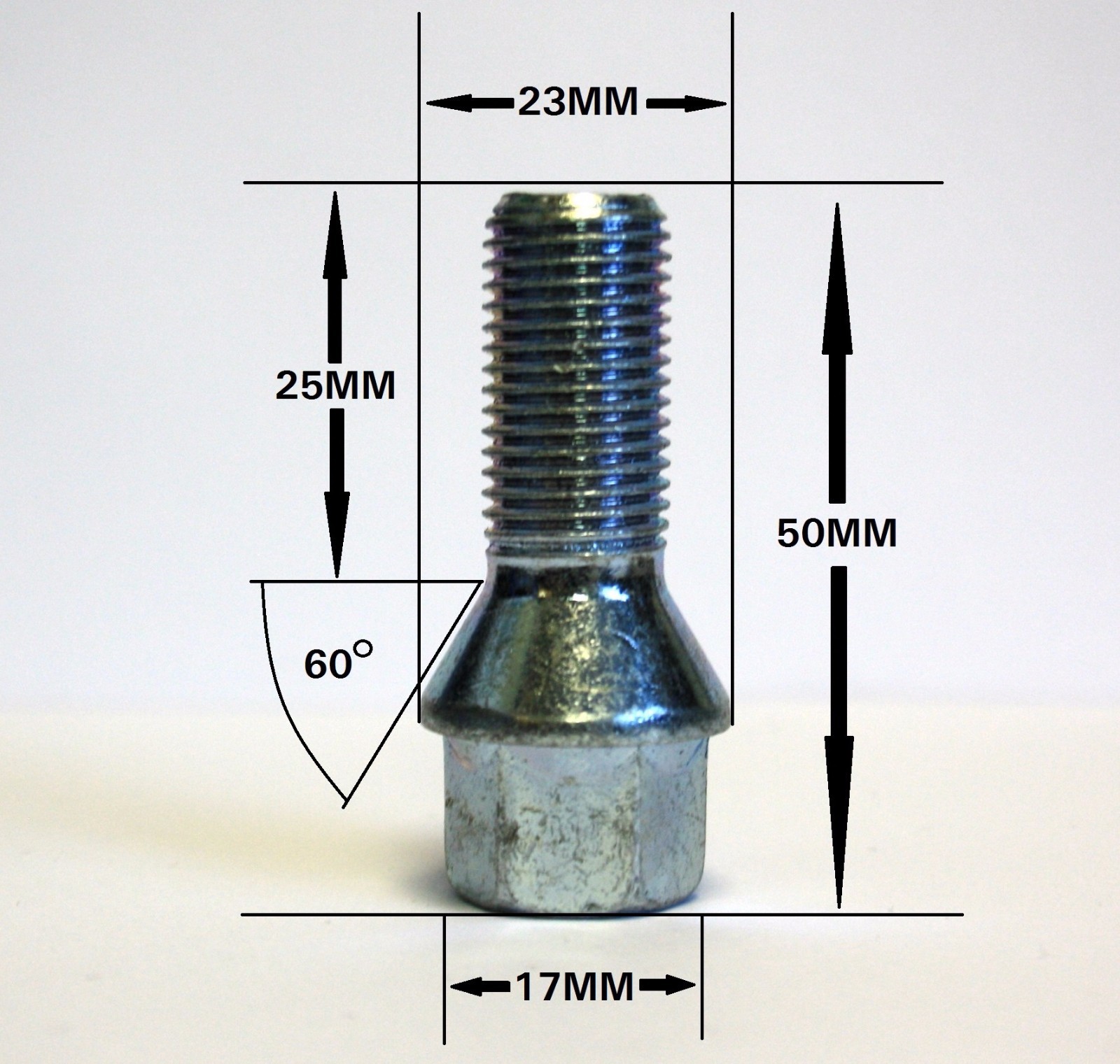 10 X M14X1.5 TAPERED ALLOY WHEEL BOLTS 25MM THREAD 10.9 GRADE ...