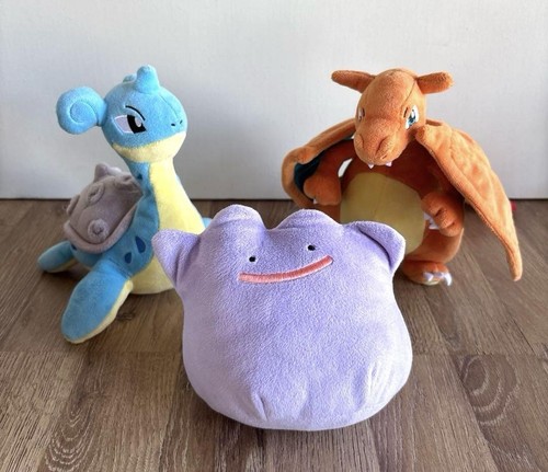 Set Of 3 Pokemon Plush Stuffed Toy Charizard Ditto Lapras | eBay