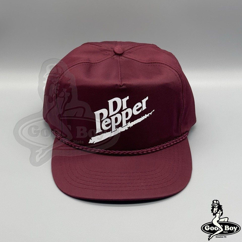 Dr Pepper Hat Vintage Trucker Rope Hat Cap Retro Maroon Snapback 90s Dr ...