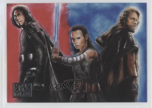 2018 Topps Star Wars Galaxy New Visions Kylo Ren Rey Luke Skywalker #12 ...