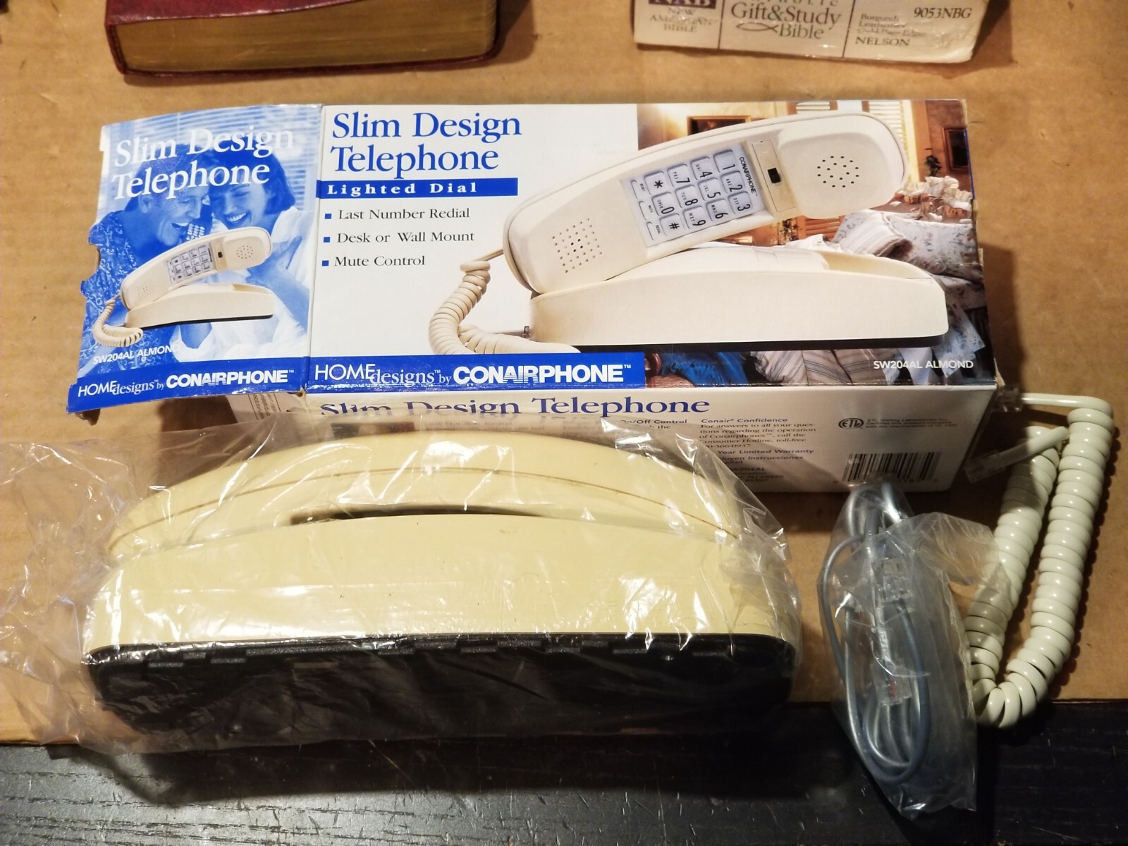 Conair Phone Model SW204AL Slim Design Almond Lighted Dial Bell ...