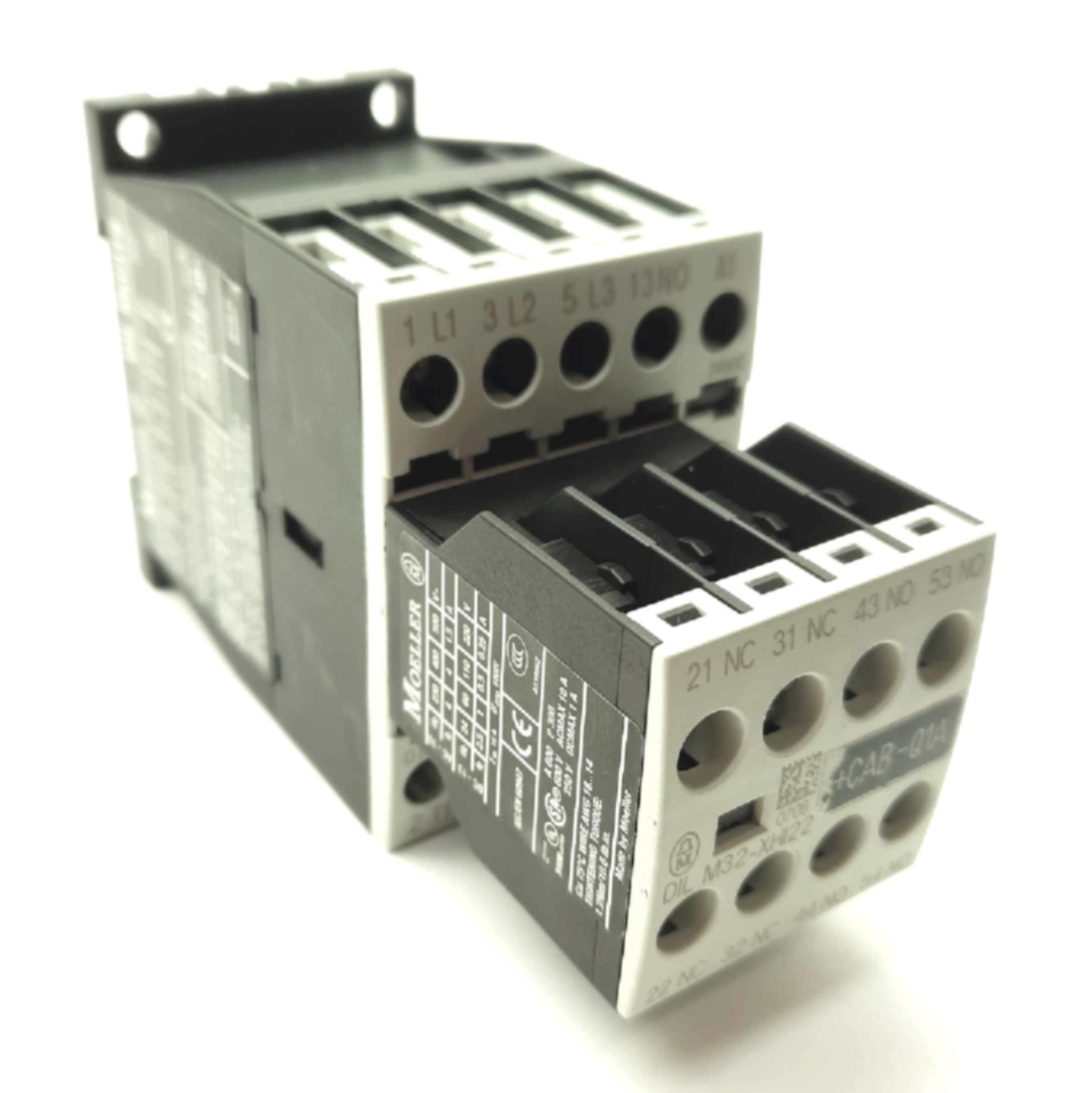 Moeller DILM15-10 IEC Contactor, 3-Pole 600VAC 15A, 3x NO 2x NC Aux ...