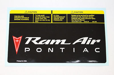 1998-2002 Pontiac Trans Am WS6 Ram Air Decal for Air Lid Box New OEM GM ...
