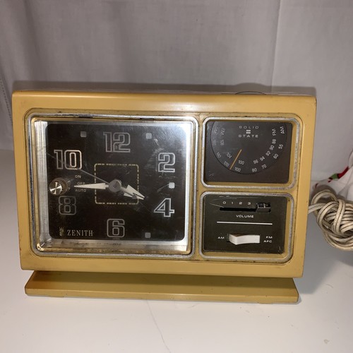 Vintage Mod 1960s zenith clock radio space-age gold | eBay