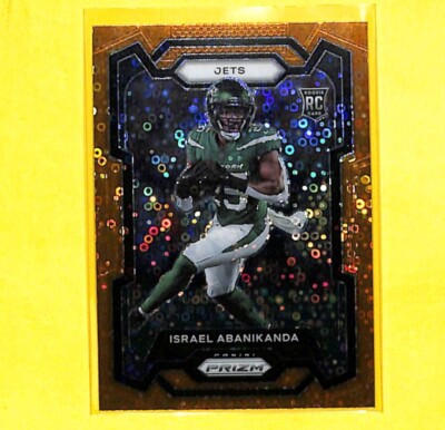 2023 Panini Prizm #379 Israel Abanikanda Orange Disco Rookie Card Jets ...