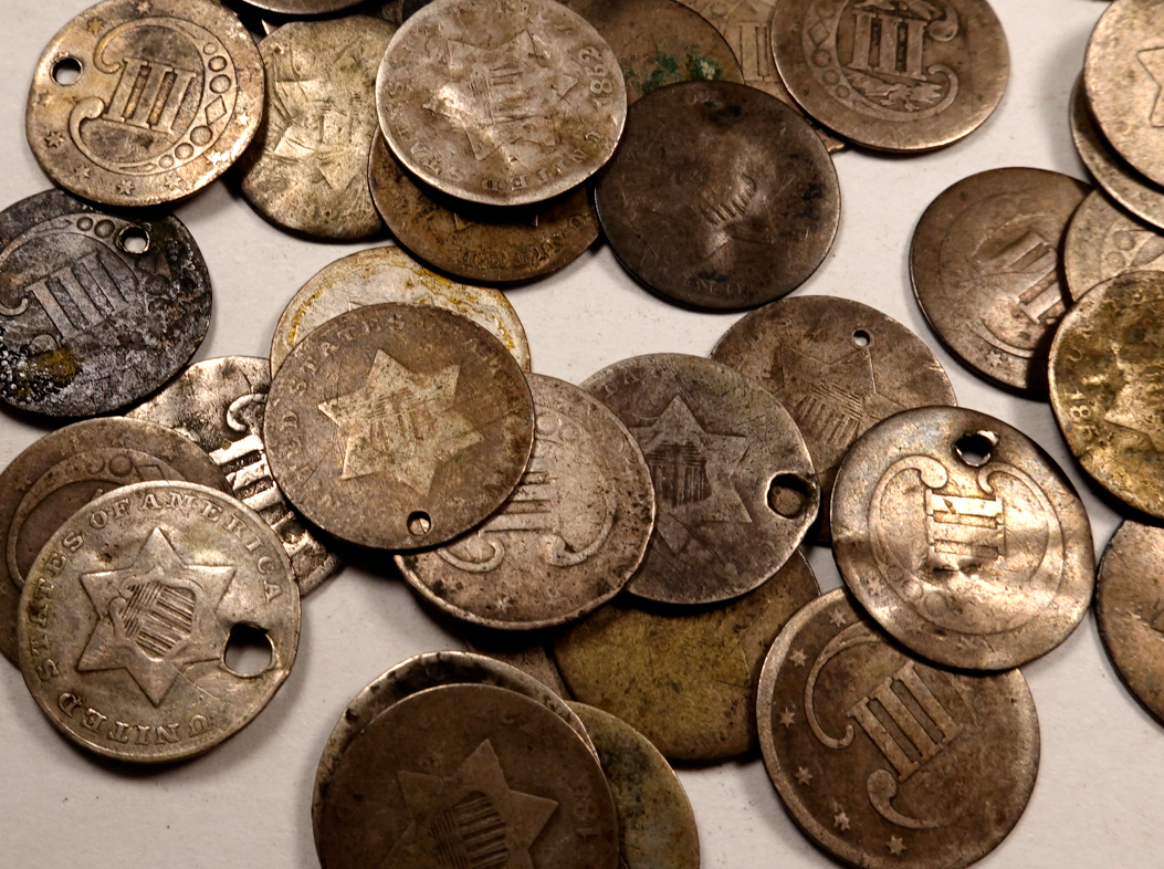 (2) 1851-1873 Random SILVER Three Cent Coin (3 Cent) Lot ~ 2 Coin Set ...