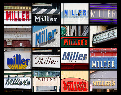 MILLER Name Poster featuring photos of actual signs | eBay