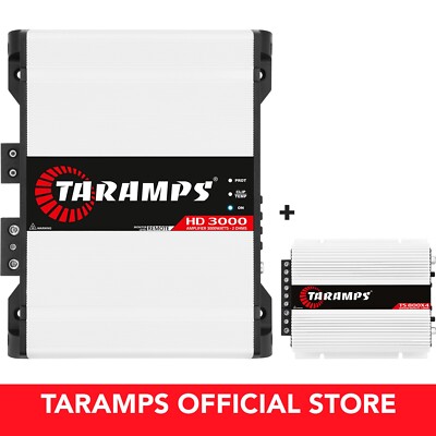 Taramps TS 800X4 800W 2 OHMS + HD 3000 2 OHMS Amplifier 1 Channel 3000 ...